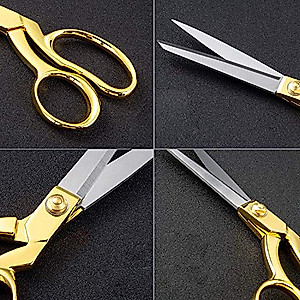 ZJMZZM 8.5 '' Gold Stainless Steel Sharp Tailor Scissors Professional Household Scissors Craft Scissors Fabric Scissors Heavy Duty Cutting Sewing, Crafts, Home Kitchen Office