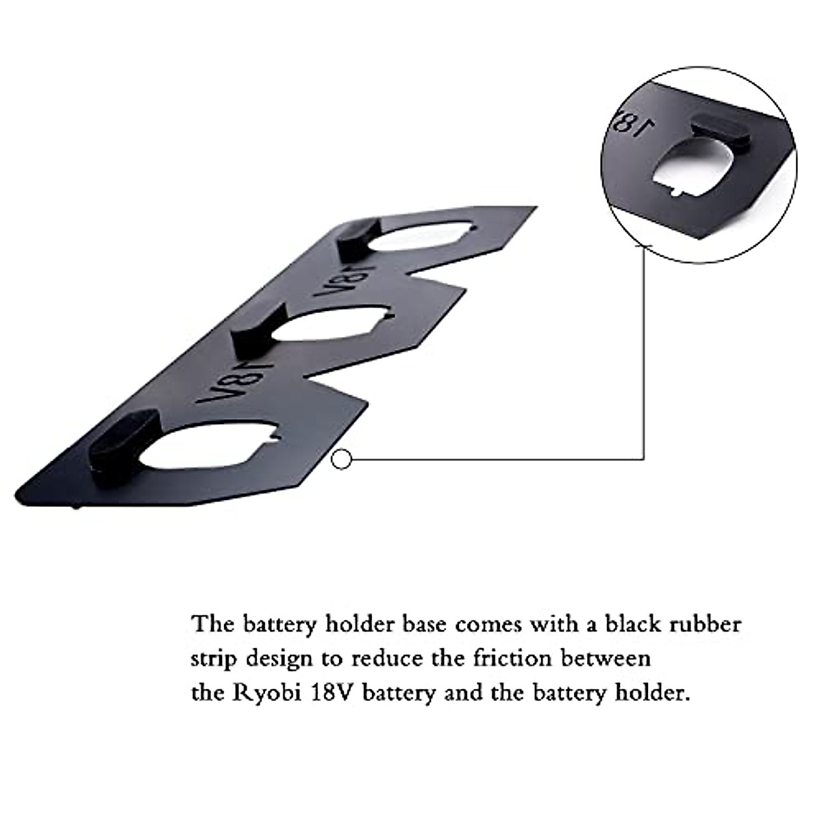 AcowSpt Battery Holder for Ryobi, Wrought Iron 18V Battery Storage for Ryobi, 18V Battery Holder Ryobi, Mount Wall Rack with 3 Slot for Ryobi 18V Batteries (Black)…