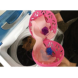 Hofumix Bra Ball Bra Saver Bra Washing Ball Bra Washer Protector Bag Machine-wash Protective Laundry Bags for Washing Machine Delicate Lingerie Intimates (Pink)