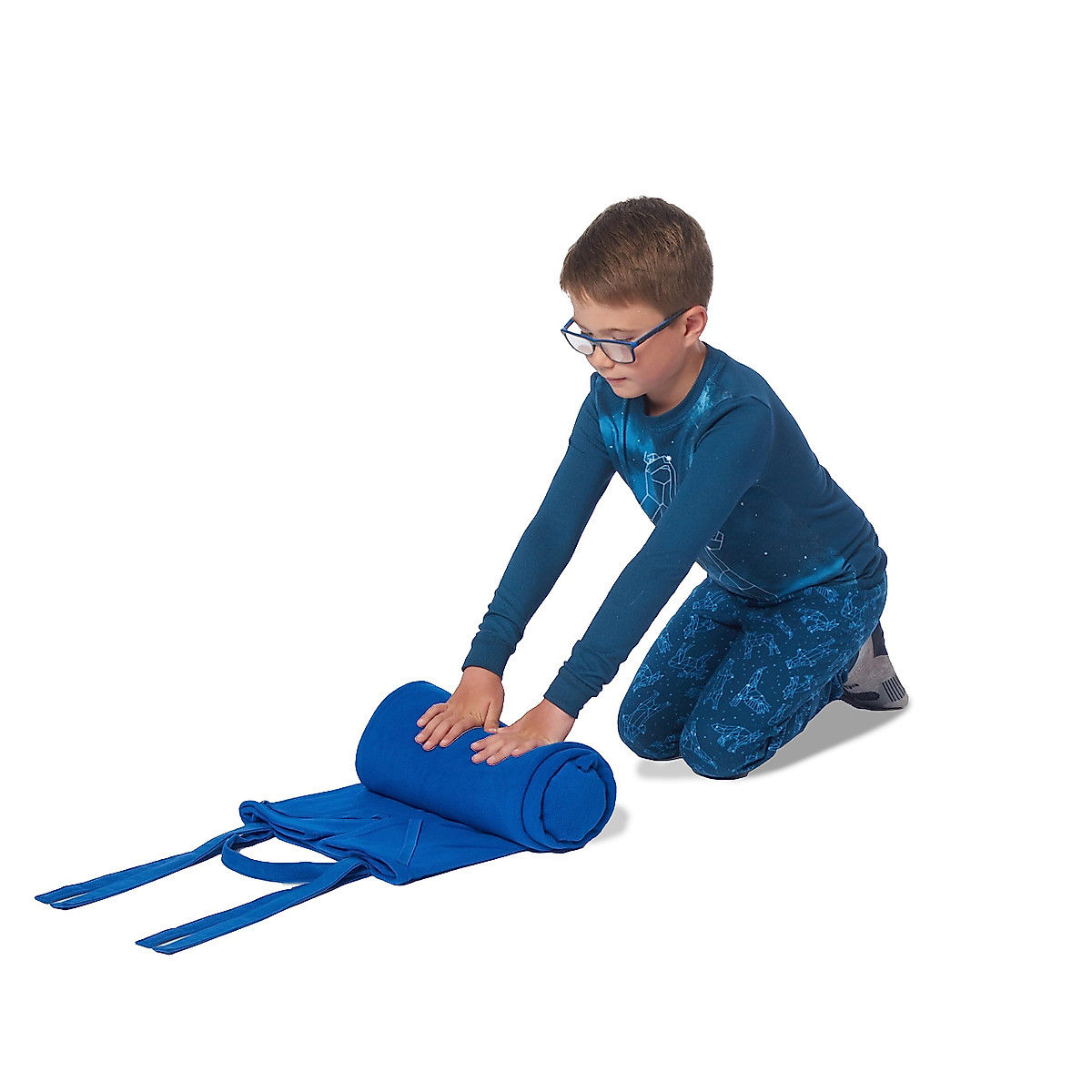 ROLLEE POLLEE Nap Sac Roll Up Napping Blanket with Attached Pillow for Preschool/Daycare, Super Soft with Elastic Straps, Fits Most Mats and Cots (Pink)