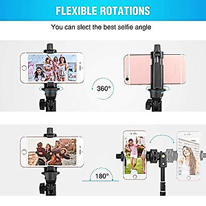 Selfie Stick Tripod 52 Inch Cell Phone iPhone Tripod Stand with Bluetooth Remote Smartphone for iPhone 11 Xs X 6 7 8, Android Cellphone Gopro Camera Mount Portable Monopod Feet Travel Lightweight …