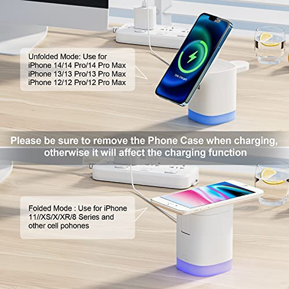 3 in 1 Magnetic Wireless Charger, Mag-Safe Charger 18W Fast Charging for iPhone 14/13/12 Pro Max/Pro/Mini, Wireless Charging Station for AirPods Pro 2/Pro/3/2, iWatch Ultra/8/7/SE (with QC3.0 Adapter)