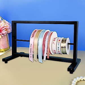 Ribbon Organizer Ribbon Storage Rack Sewing Thread Holder Metal Ribbon Roll Holder for Flower Store Necklaces Scarf Towel, 1 Tier