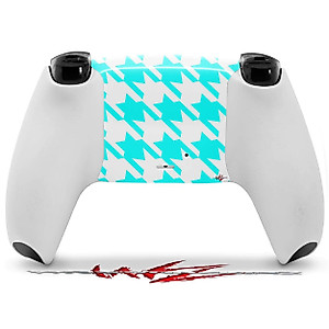 WraptorSkinz Skin Wrap compatible with Sony PS5 DualSense Controller Houndstooth Neon Teal (CONTROLLER NOT INCLUDED)