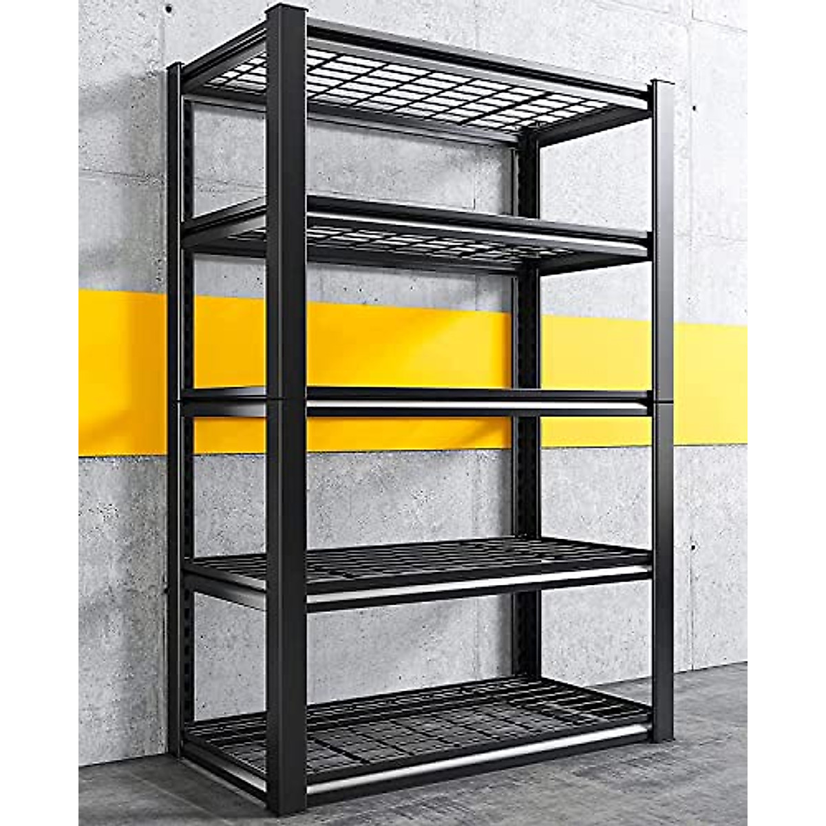 REIBII Garage Shelving Heavy Duty Loads 2000LBS, 72" Garage Storage Shelves Heavy Duty Shelving, Adjustable 5 Tier Metal Shelves for Storage Shelving,Garage Shelves Utility Shelf Rack,72"H*35.5"W*16"D