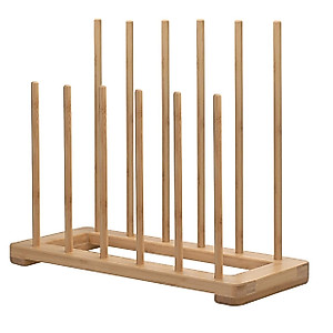 MobileVision Bamboo Boot Rack Free Standing Shoe Organizer, Holds 6 Pairs, Store Tall Knee-High, Hiking, Riding, Rain or Work Boots in closets, entryways & more