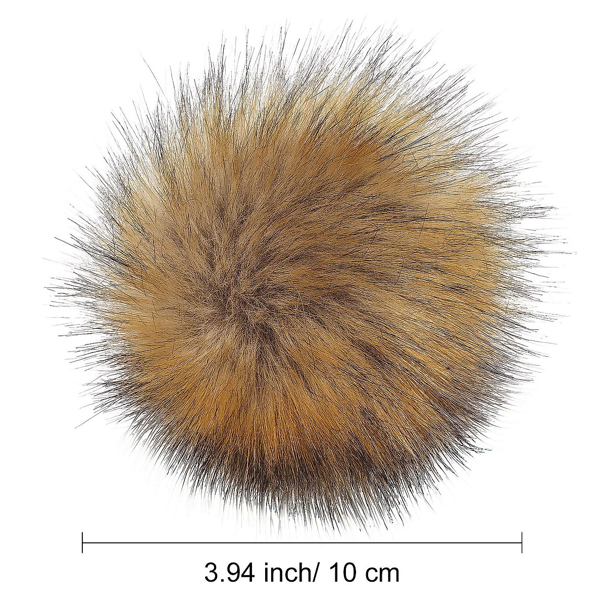 Tatuo 16 Pieces Faux Fur Pom Pom Ball DIY Fur Pom Poms for Hats Shoes Scarves Bag Pompoms Keychain Charms Knitting Hat Accessories (Natural)
