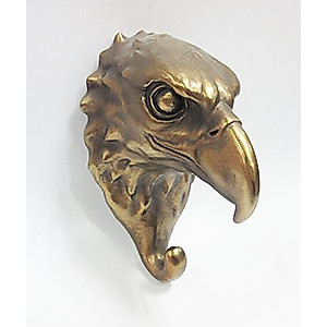 Pacific Giftware Wild Animal Head Single Wall Hook Hanger Animal Shape Rustic Faux Bronze Decorative Wall Sculpture (Eagle)