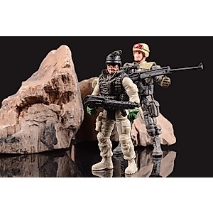 HAPTIME Military Action Figure Play Set for Kids - Army Men Soldiers Toys for Boys and Girls Ages 3-9 (SWAT Team Edition)