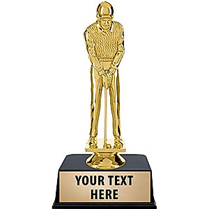 Crown Awards Golf Trophies with Custom Engraving, 6" Personalized Male Golf Putter Trophy On Black Base 1 Pack