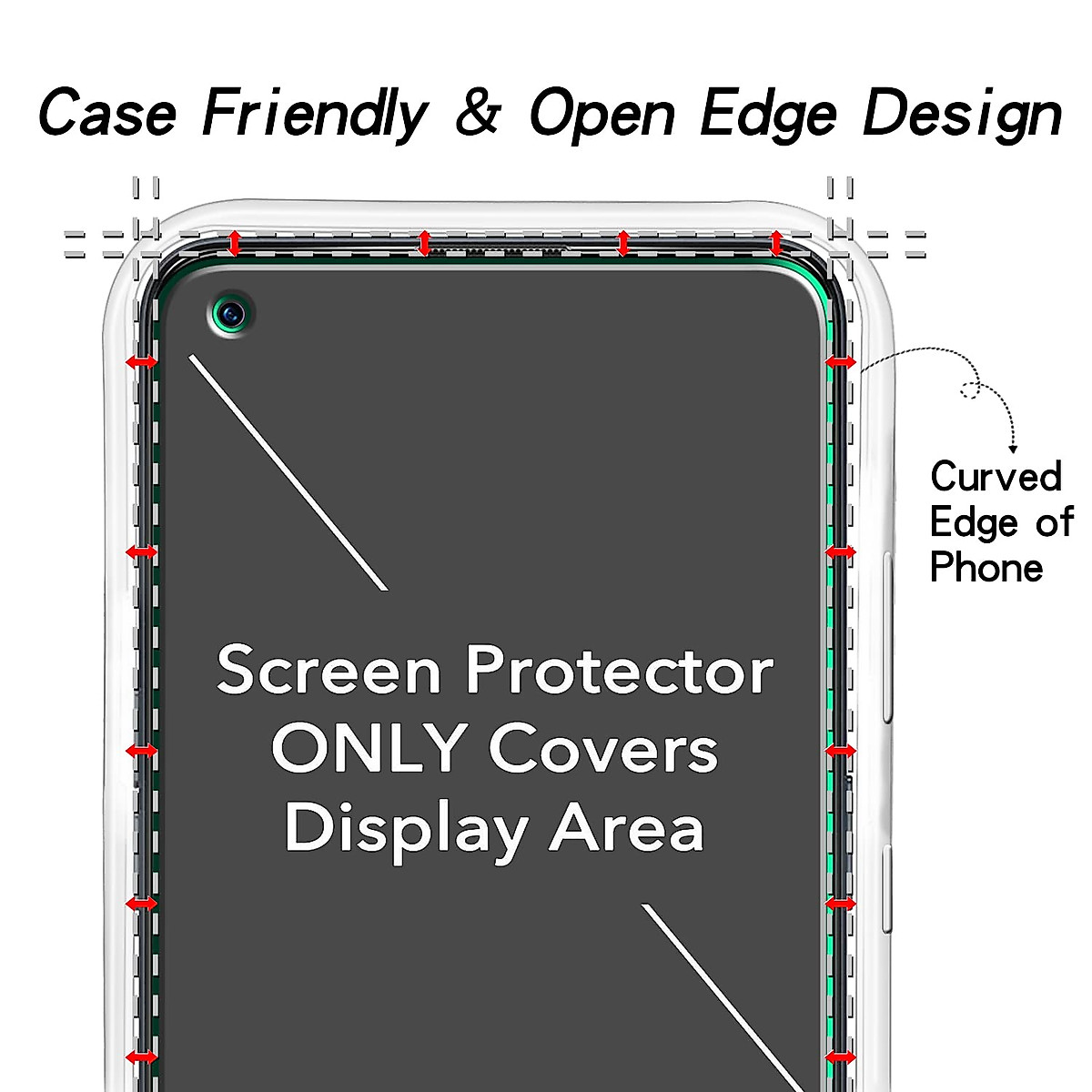 KATIN [2-Pack] Screen Protector For OnePlus Nord N20 5G [Not Fit for Nord N200 5G] Tempered Glass, Anti Scratch, 9H Hardness, Case Friendly