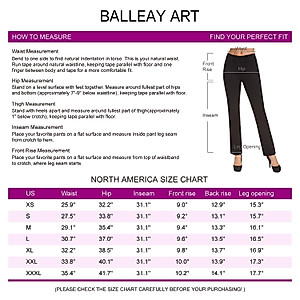 Balleay Art Women's Dress Pants Work Pull On Straight Leg Yoga Business Office Pants Long Casual Workout Slacks Black