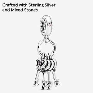 Pandora Jewelry Keys of Love Dangle Crystal and Cubic Zirconia Charm in Sterling Silver