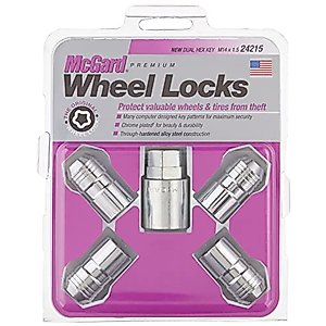 MCGARD 24215 Chrome Cone Seat Wheel Locks (M14 X 1.5 Thread Size) - Set of 4