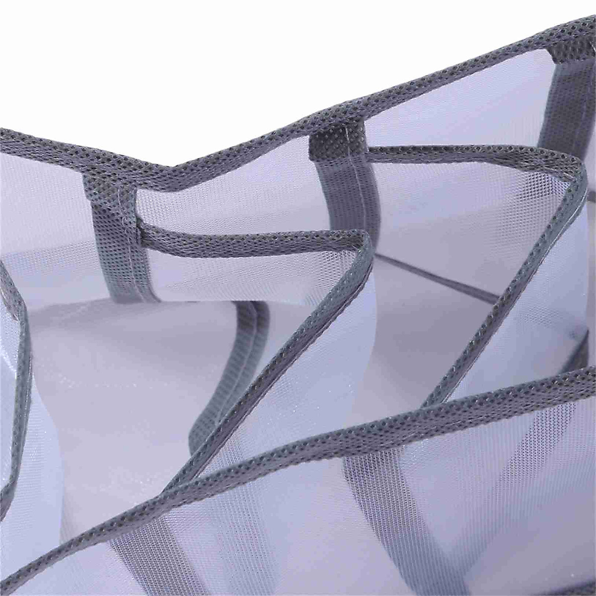 QBQBY 6/7/11 Grids Washable Wardrobe Clothes Organizer Jeans Compartment Storage Box Foldable Closet Drawer Organizer Clothes Drawer Mesh Separation Box Portable Clothes Wardrobe,Grey 2