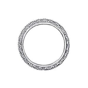 Amazon Collection Platinum-Plated Sterling Silver 3 Row Pave Ring set with Round Infinite Elements Cubic Zirconia (3.45 cttw), Size 8