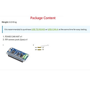 RS485 CAN HAT Stably Long-Distance Communication Functions UART Controlled SPI Interface for Raspberry Pi Zero W WH 2 3 4 Model B B+ @XYGStudy