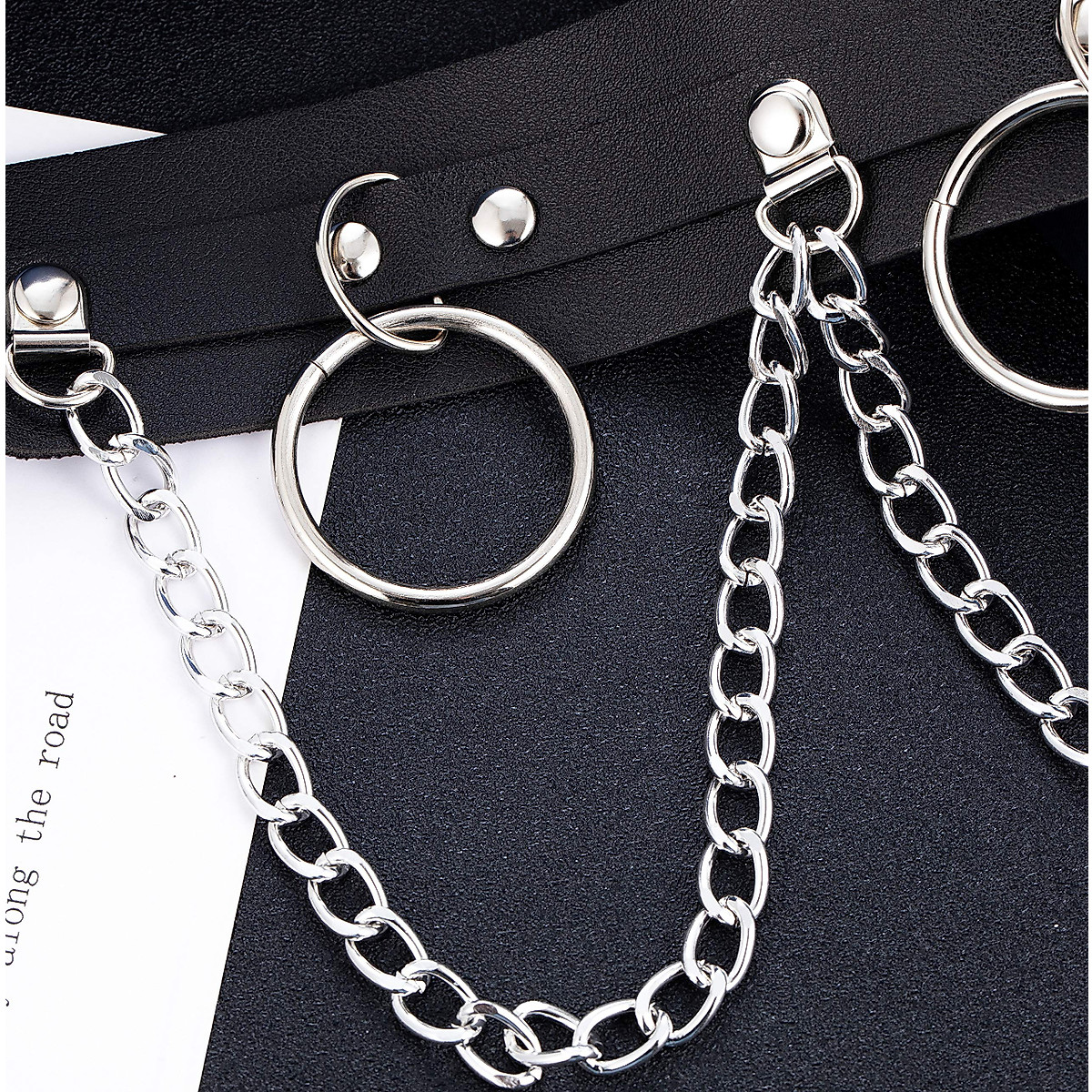 YOVORO 2PCS Punk Waist Belly Chain Belt for Women Leather Layered Body Chain Dance Pary Body Accessories Jewelry