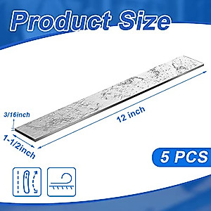 1095 Steel for Knife Making 12"x1.5"x3/16" Flat Stock Steel Annealed High Carbon Steel 1095 Steel Bar Stock Metal Flat Steel Bars Knife Billet for Blade Forging Knife Making Supplies (5 Pcs)