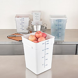 Restaurantware - Met Lux 22 Quart Food Storage Container, 1 White Storage Container - Lids Sold Separately, Blue Volume Markers, Dishwashable Container, Side Handles, For Storing Foods