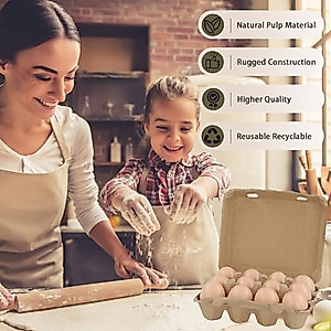vwpvdeeg 25 Pack Half Dozen Egg Cartons, 3x4 Style Blank Natural Pulp Egg Carton Bulk 12 Count for Chicken Eggs or Duck Eggs, Reusable, Protects, Egg Storage Containers for Home Kitchen and Farmhouse