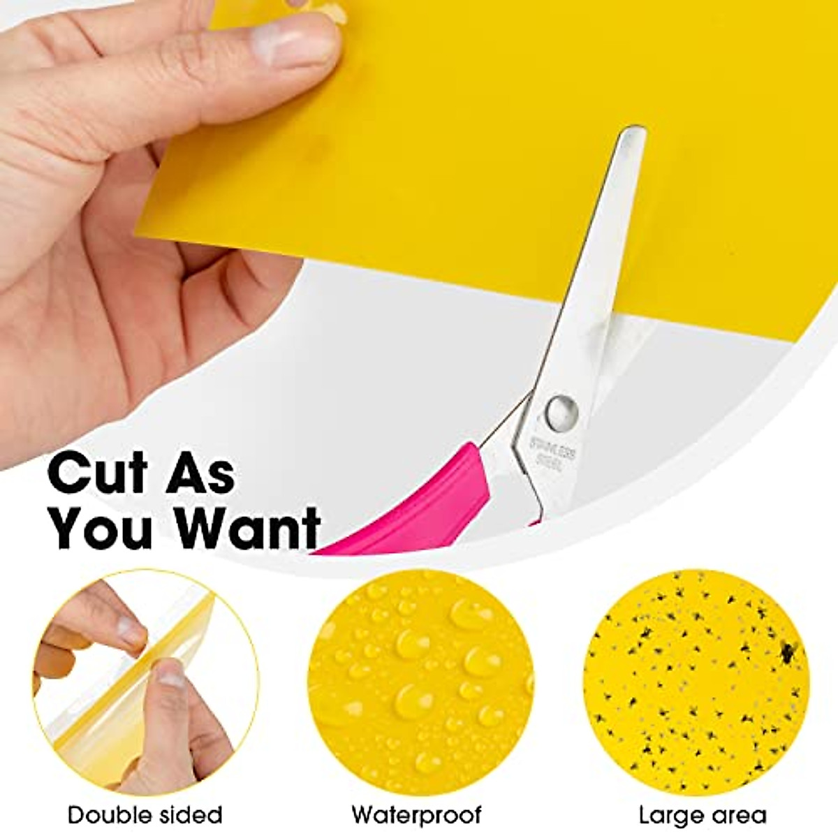 220 Pcs Double Sided Sticky Traps Gnat Killer for Flying Plant Insect Indoor Outdoor Such as Fungus Gnats, Whiteflies, Aphids, Include 200 Twist Ties and 20 Holders, 7.9 x 4 Inches (Yellow)