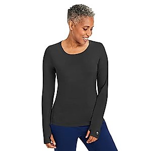 Healing Hands Comfortable Under Scrubs for Women Knits Women’s Medical Long Sleeve Scrub Tee 5051 Mackenzie Black XL