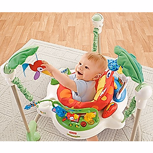 Fisher-Price Baby Bouncer Rainforest Jumperoo Activity Center with Music Lights Sounds and Developmental Toys