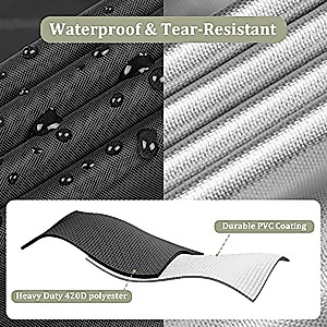 KylinLucky Outdoor Furniture Covers Waterproof, 3-Seater Patio Sofa Cover Fits up to 79W x 37D x 35H inches Black