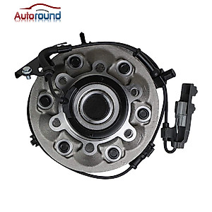 Autoround 4WD Both Front Driver Passenger Side Wheel Bearing and Hub Assembly Compatible with Chevy Colorado, GMC Canyon, Isuzu i-350, i-370 4x4 2004 2005 2006 2007 2008 6 Lug w/ABS 515111 515110