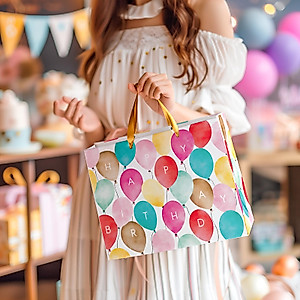 BGTCARDS Birthday Gift Bag with Tissue Paper and Card, Happy Birthday Gift Bags for Birthday, Party, Reusable Gift Bag for Presents with Handles - 13”x 10”x 5”, 1PCS