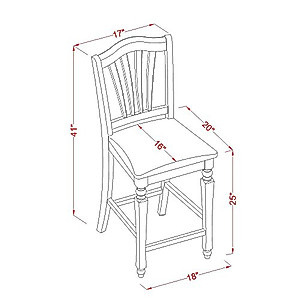 East West Furniture CHEL9-MAH-C Square Counter Height Table8 Stools Set 9 Pc-Linen Fabric Kitchen Chairs Seat-Mahogany Finish Dining Room Table and Frame