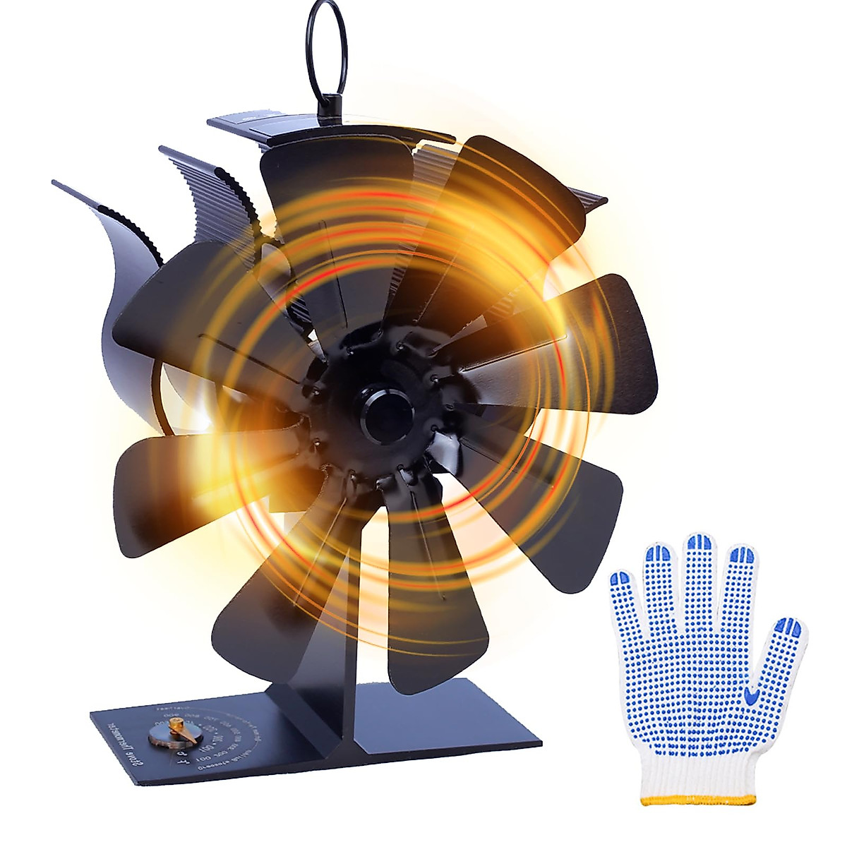ToolTronix 8-Blade Heat Powered Stove Fan for Wood/Log Burner/Fireplace increases 80% more warm air than 2 blade fan…