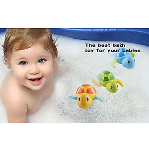 Dmeixs Cute Turtle Baby and Toddler Bath Wind Up Toys 3 Pack