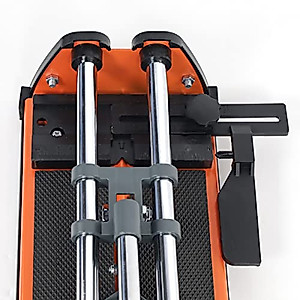 TILER 17 Inch Manual Tile Cutter, Professional Porcelain Ceramic Tile Cutter with Chrome Plated Solid Rails, Tungsten Carbide Cutting Wheel, Adjustable Fence Gauge, Anti-Skid Feet 8103E-2