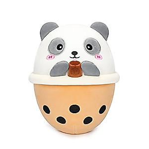 AIXINI Panda Boba Plush 10 inch Bubble Tea Stuffed Animal Soft Kawaii Plushie Toy