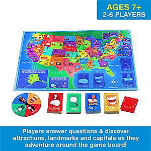 Game Zone Great States - Fun and Educational Geography Game for Ages 7+ - An Engaging Way to Learn about the 50 States with Friends and Family
