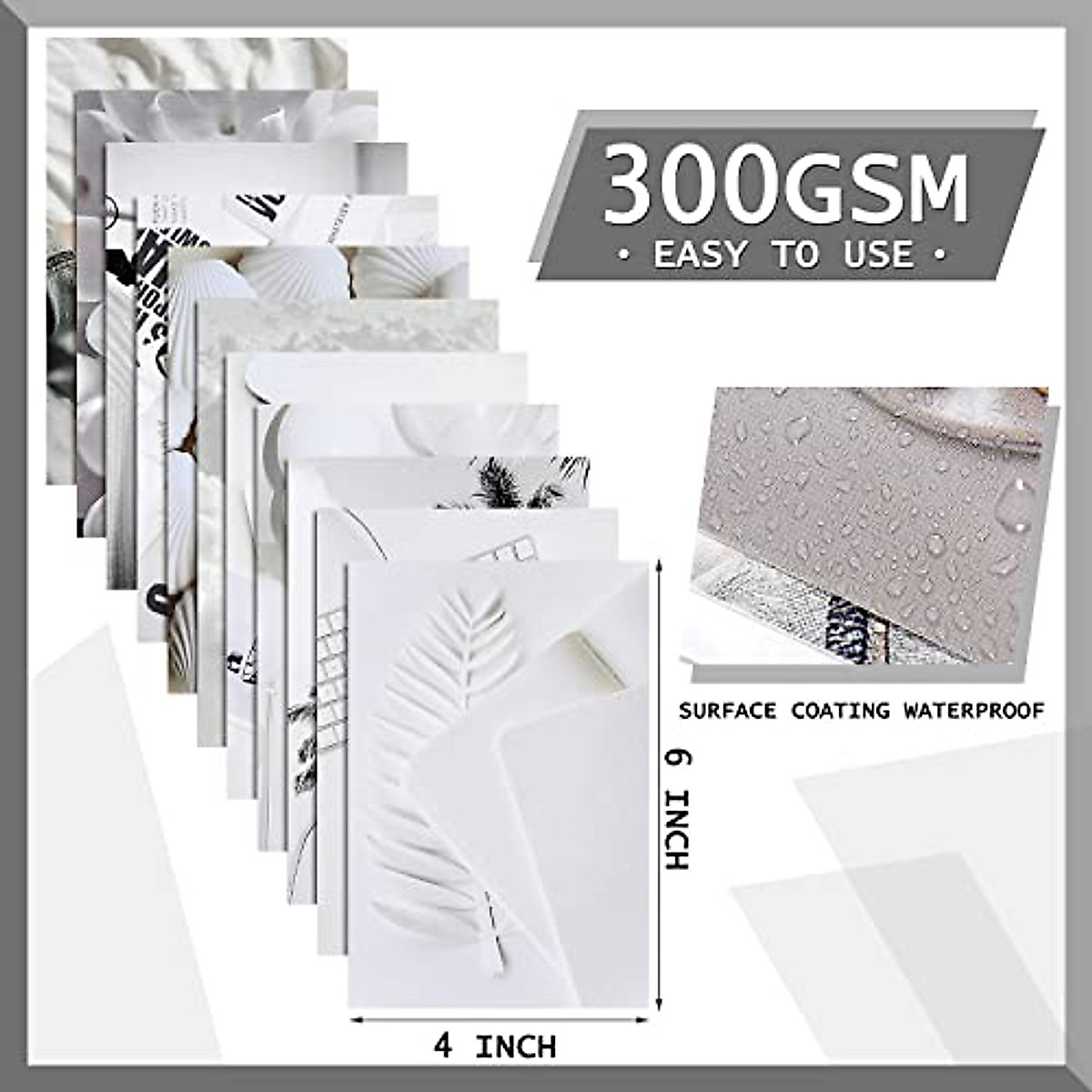 50 Pieces White Neutral Light Grey Aesthetic Wall Collage Kit Trendy Poster for Dorm Aesthetic Room Decor Peaceful White Room Decor Grey White Style Pictures Posters and Prints for Teens Boy Girl