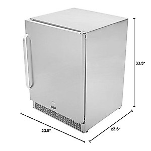 Whynter BOR-53024-SSW Built-in Outdoor 5.3 cu.ft. Beverage Refrigerator Cooler, Stainless Steel, One Size, 24" wide, Silver