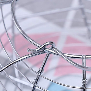 BESTonZON Chicken Shaped Metal Wire Egg Baskets, Rustic Round Baskets for Fresh Eggs, Vintage Storage Egg Collecting Basket, Silver