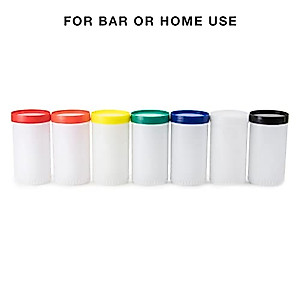 Cocktailor 32 FL OZ. Colorful Juice Pouring Spout Bottle | Plastic Barware for Bars & Event | 7 Count - 1 Bottle per Color