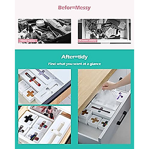 Ziplock Bag Storage Organizer for Drawer, Tclouda, Plastic Food Storage Plastic Bag Holders for Kitchen Drawer, Suitable for Gallon, Quart, Sandwich & Snack Variety Size Bag (6 Pieces Set）