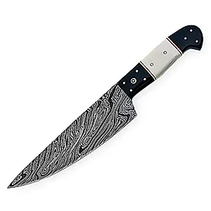 Professional Handmade Chef kitchen Knife 12 Inch Genuine Damascus Kitchen Cutlery Knife Damascus Steel Cutting Vegetable Meat Cleaver Kitchen Damascus Chef Knife, Great Gift CHF-29