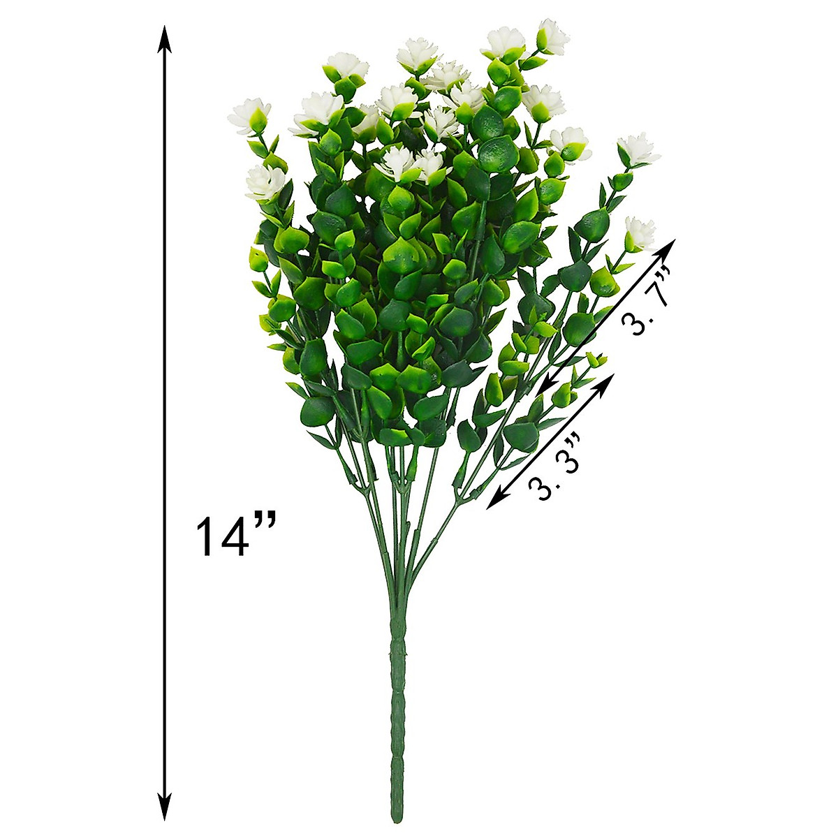 Beebel Artificial Flower Greenery Plants for Home Kitchen Dining Room Hanging Planter Garden,4 Bundles / White
