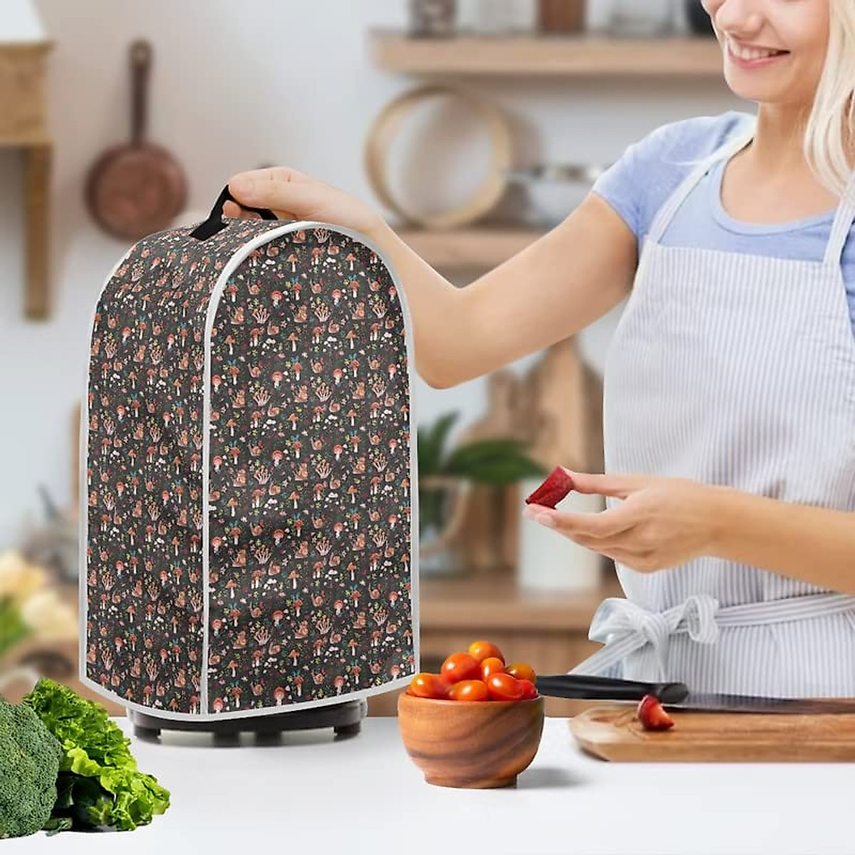 Jndtueit Van Gogh Bread Toaster Oven Cloth Cover, Mushroom Moon Blender Cover Toaster Protection, Blue Starry Night Appliance Accessories