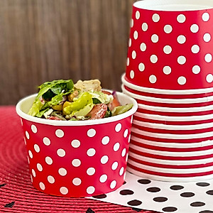 12 Ounce Disposable Paper Treat Cups Ice Cream Bowls -Plastic Spoons - Paper Straws - Ice Cream Sundae Kit for 24 - Blue, Pink, Orange, Yellow, Green, Red, Purple