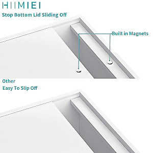 HIIMIEI Tissue Box Cover, Acrylic Tissue Holder Napkin Dispenser for Home Office Restaurant Desk Decor, White Rectangular 9.8x5.1x4.5''