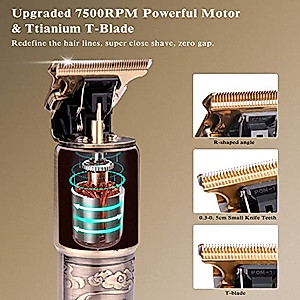 Ufree Gifts for him T Liner Trimmer & Electric Razor for Men Zero Gapped Beard Trimmer, Barber Liners Clipper Bald Shavers with 4 Guards & 2 Foil Heads