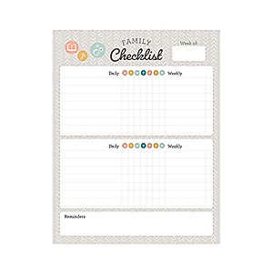 Neutral Toned Household Chore Chart / 14" x 18" Multiple Children Fill in Task List/Child Behavior Reward Chart