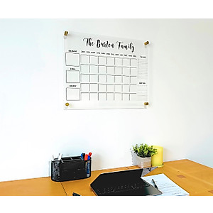Large Personalized Acrylic Wall Calendar - Personalized Calendar 2024, Dry Erase Calendar Family Calendar Calendar (24" x 36", Colorful Package)